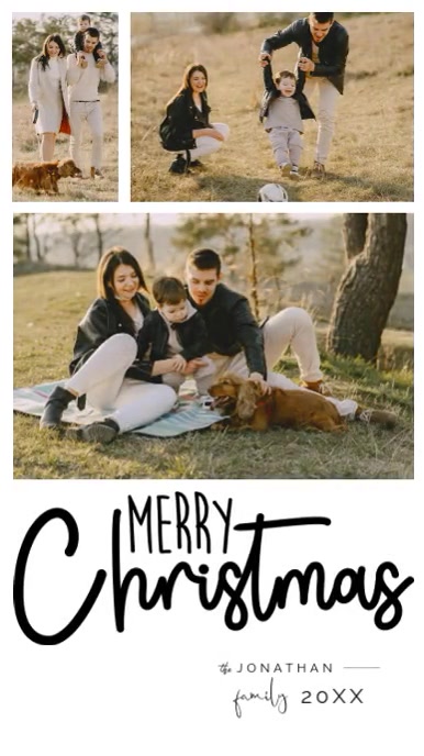 White Modern & Minimal Modern Elegant Photo Collage Christmas Greethins ...