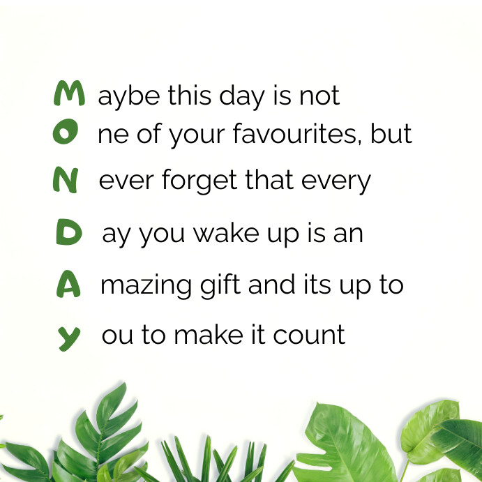 White Modern & Minimal Monday Inspiration In Template | PosterMyWall