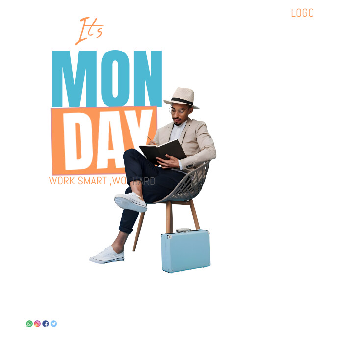 Copy of White Modern & Minimal Monday Wishes Flyer In | PosterMyWall