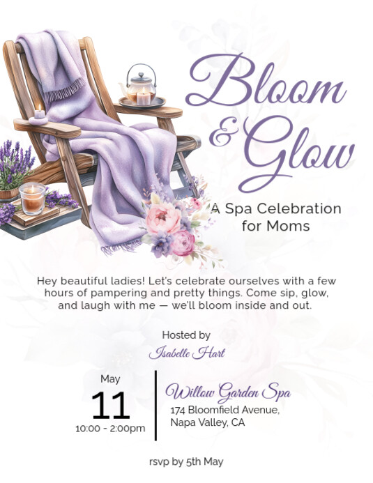 Copy of White Modern & Minimal Mother's Day Spa Invitation Flyer (us ...