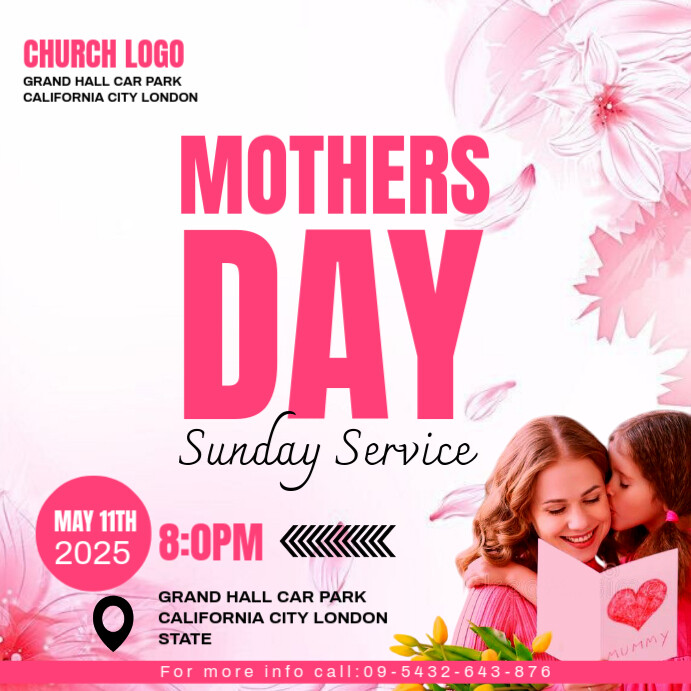 Plantilla de White Modern & Minimal Mothers Day Sunday Service ...