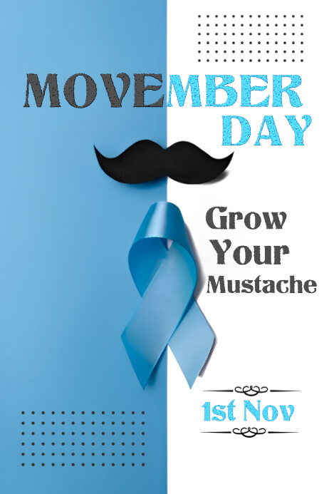 White Modern & Minimal Movember Day Poster Template | PosterMyWall