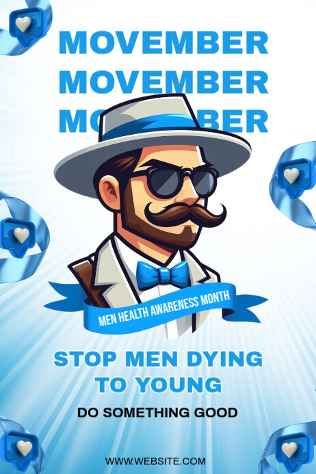Copy of White Modern & Minimal Movember Men Health Awareness Month ...