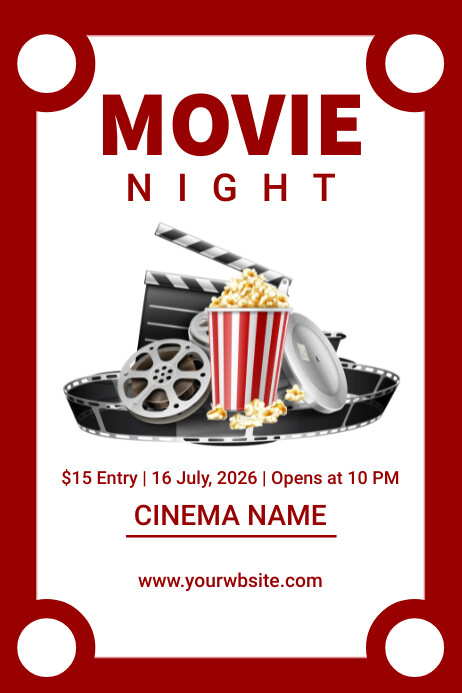 Copy of White Modern & Minimal Movie Night Poster | PosterMyWall