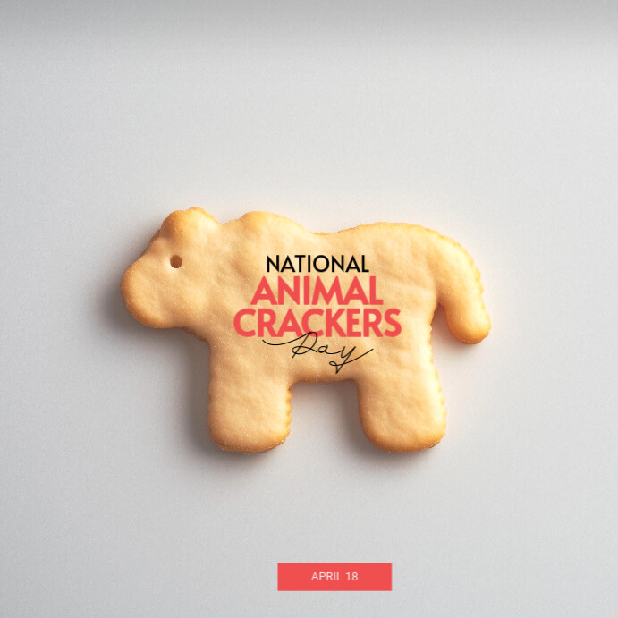 White Modern & Minimal National Animal Crackers Day Instagram Post ...