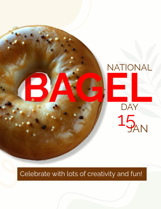 White Modern & Minimal National Bagel Day Flyer (us Letter) Template ...