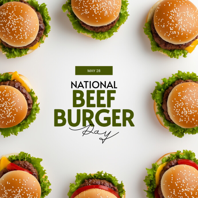 Copy of White Modern & Minimal National Beef Burger Day Instagram Post ...