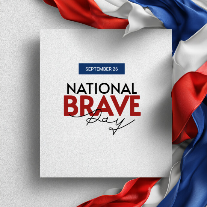 White Modern & Minimal National Brave Day Instagram Post Template ...