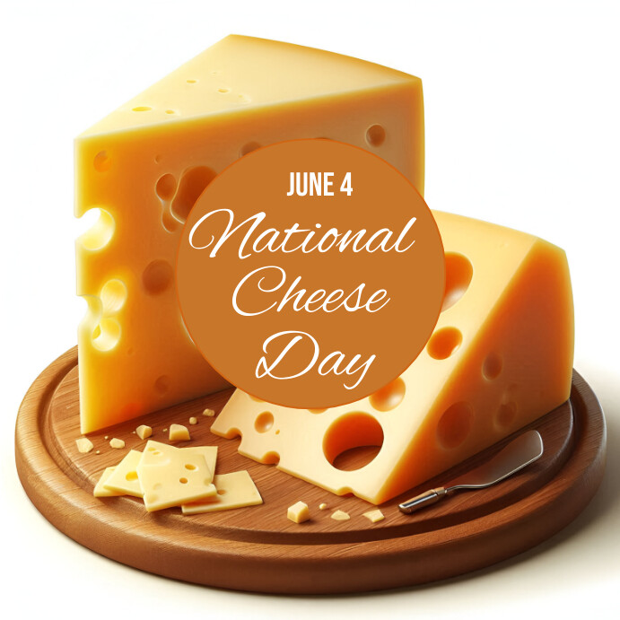 White Modern & Minimal National Cheese Day In Template | PosterMyWall