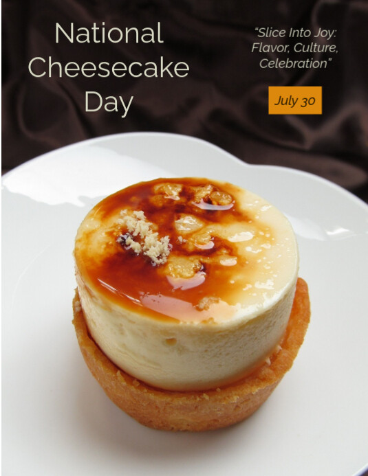 Plantilla de White Modern & Minimal National Cheesecake Day Flyer (us ...