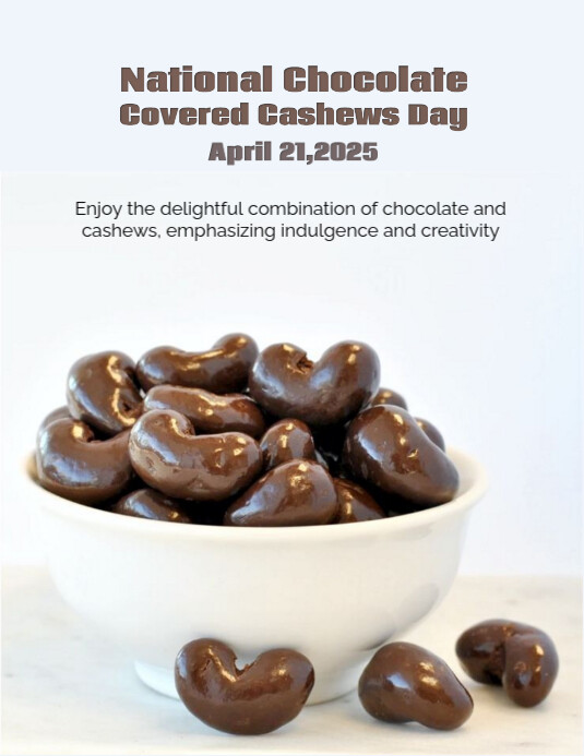 Copy of White Modern & Minimal National Chocolate Covered Cashews Day ...