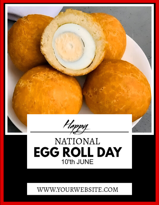 White Modern & Minimal National Egg Roll Day Flyer (us Letter) Template ...