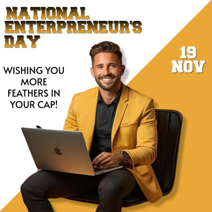 White Modern & Minimal National Enterpreneur's Day Instagram Post ...