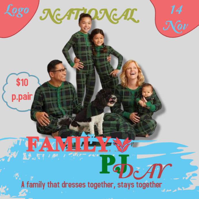 Copy of White Modern & Minimal National Family Pj Day Instagram Post ...