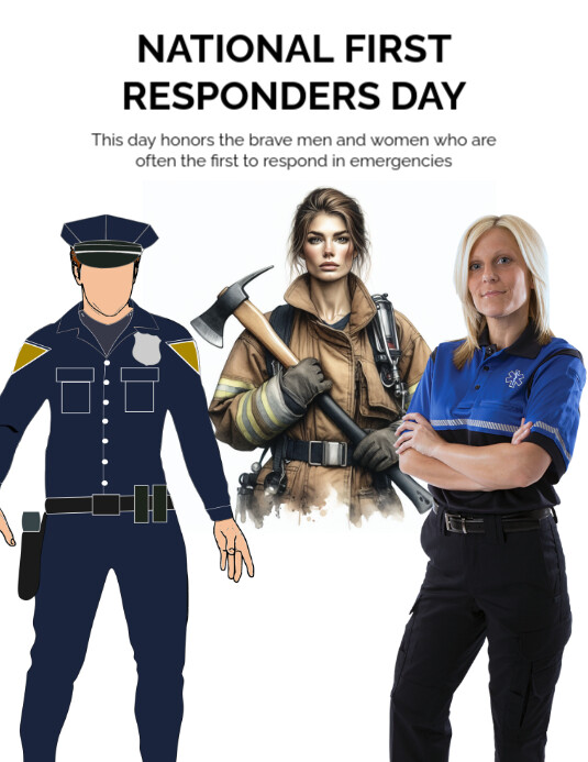 Copy of White Modern & Minimal National First Responders Day Flyer (us ...