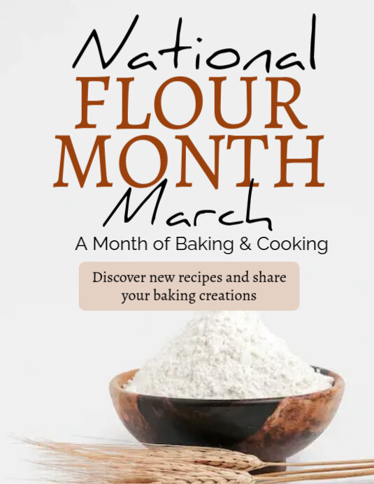 White Modern & Minimal National Flour Month March Flyer (us Letter ...