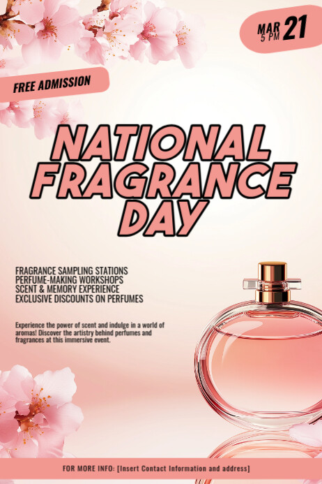 White Modern & Minimal National Fragrance Day Event Poster Template ...