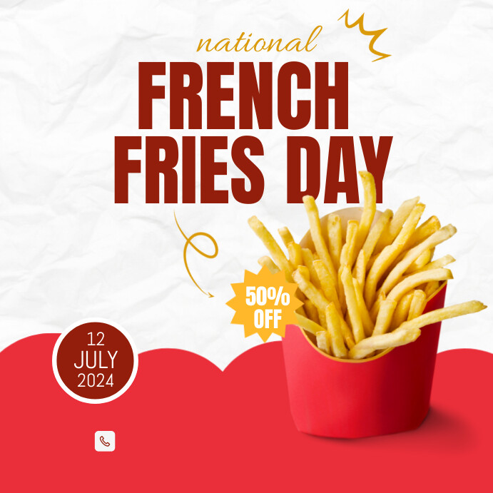 Plantilla de White Modern & Minimal National French Fries | PosterMyWall