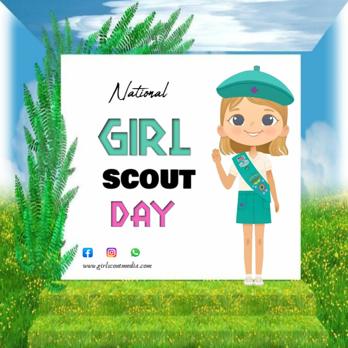 White Modern & Minimal National Girl Scout Day Instagram Post Templat ...