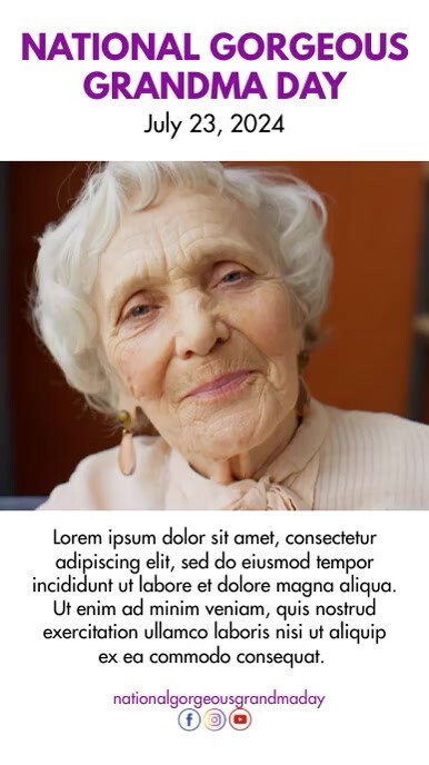 White Modern & Minimal National Gorgeous Gran Template | PosterMyWall