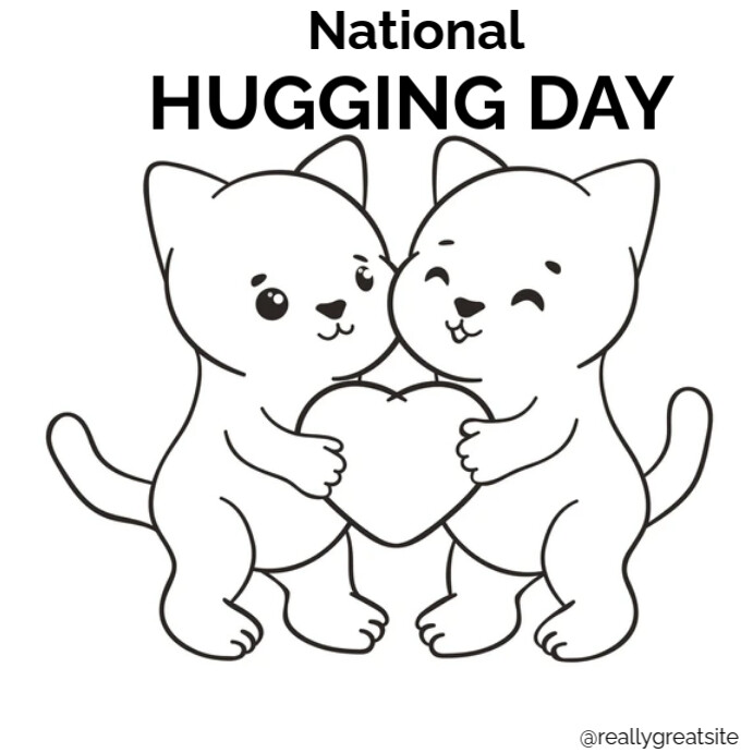 White Modern & Minimal National Hugging Day Instagram Post Template ...