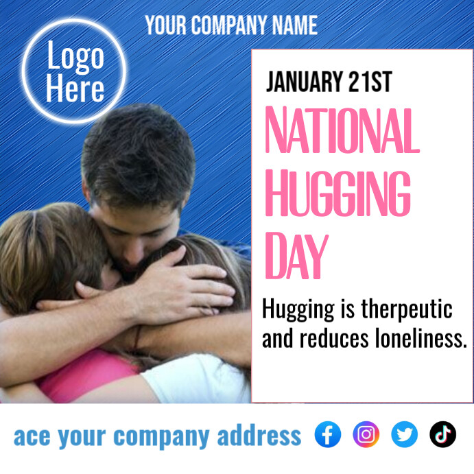 Copy of White Modern & Minimal National Hugging Day Instagram Post ...