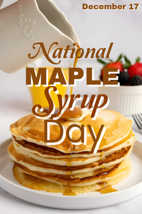 White Modern & Minimal National Maple Syrup Day Poster Template ...