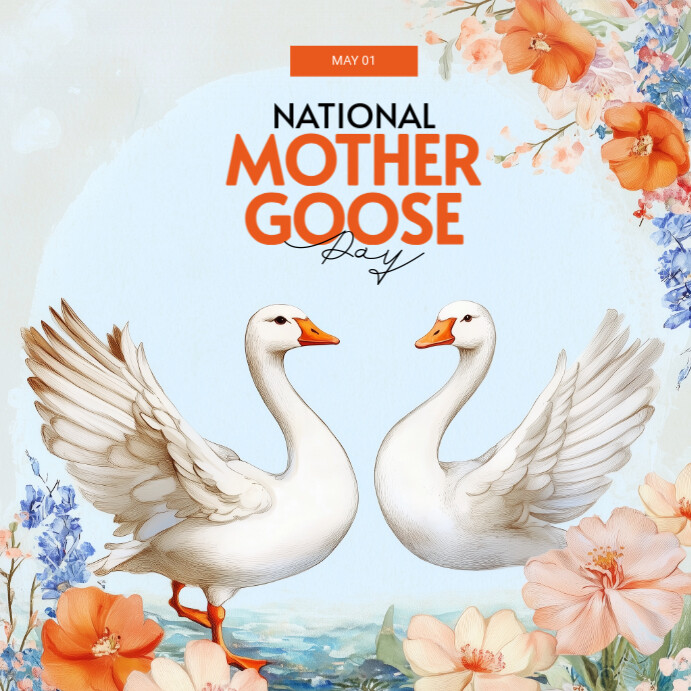 White Modern & Minimal National Mother Goose Day Instagram Post ...