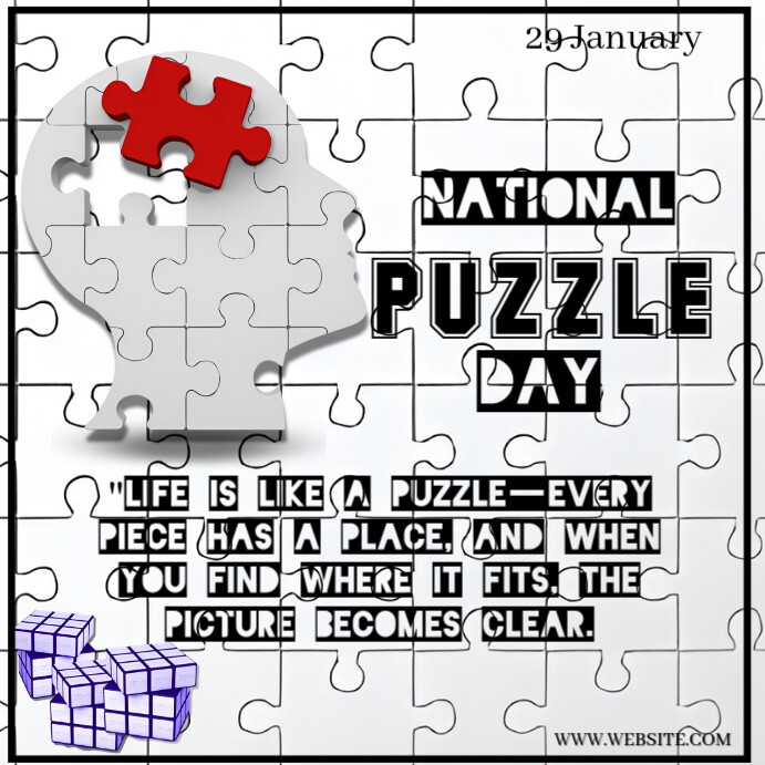 Copy of White Modern & Minimal National Puzzle Day Instagram Post ...