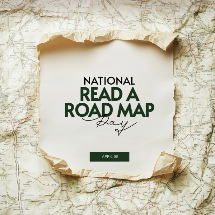 Copy of White Modern & Minimal National Read A Road Map Day Instagram ...