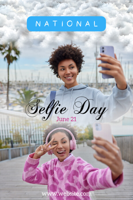 White Modern & Minimal National Selfie Day Poster Design Poster ...