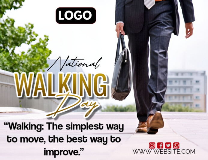 White Modern & Minimal National Walking Day Flyer (us Letter) Template ...