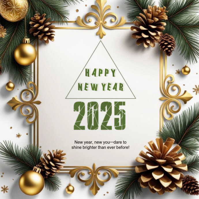 White Modern & Minimal New Year 2025 Logo Template | PosterMyWall