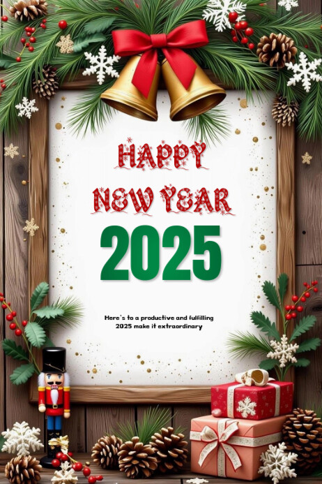 White Modern & Minimal New Year 2025 Poster Template | PosterMyWall
