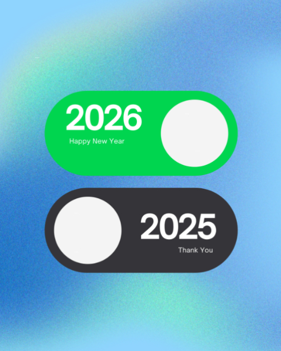 Plantilla de White Modern & Minimal New Year 2026 Toggle Switch Design ...