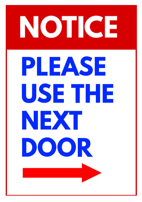 Copy of White Modern & Minimal Next Door Notice A4 | PosterMyWall