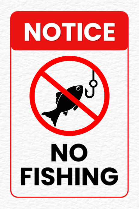 Copy of White Modern & Minimal No Fishing Poster | PosterMyWall
