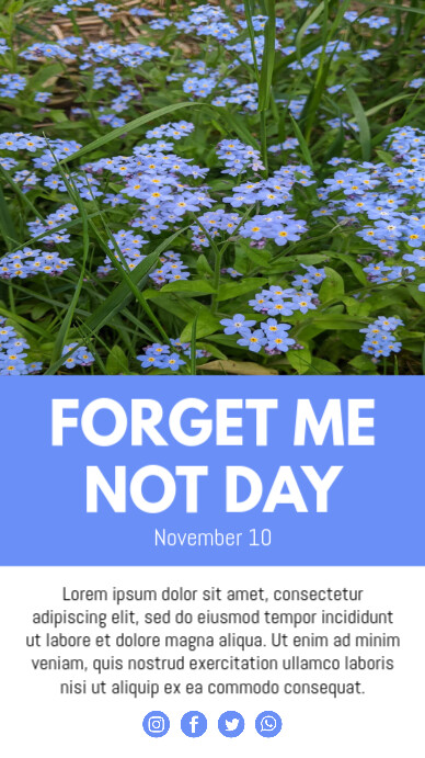 White Modern & Minimal Nov 10 - Forget Me Not Day Instagram Post ...