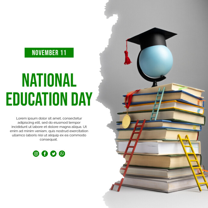 Copy of White Modern & Minimal Nov 11 - National Education Day ...
