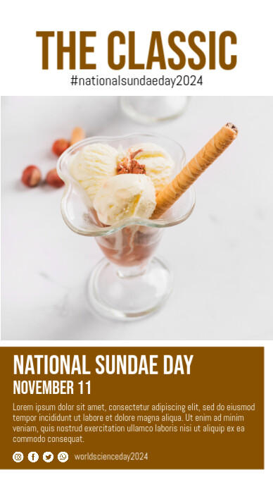 White Modern & Minimal Nov 11 - National Sundae Day Instagram Story ...