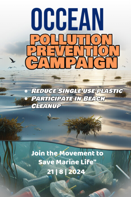 Copy of White Modern & Minimal Ocean Pollution Prevention Campaign ...