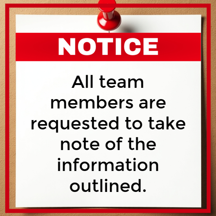 White Modern & Minimal Office Staff Announcement Employee Memo Notice ...