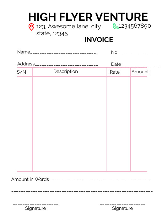 White Modern & Minimal Official Business Invo Template | PosterMyWall