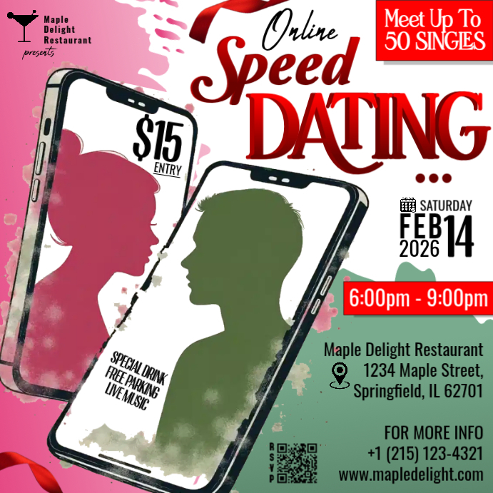 Copy of White Modern & Minimal Online Speed Dating Flyer Singles Night ...