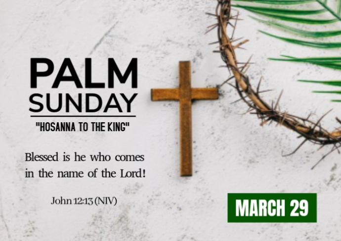 Plantilla de White Modern & Minimal Palm Sunday Postcard | PosterMyWall