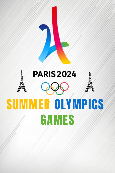White Modern & Minimal Paris Olympics Poster Template | PosterMyWall