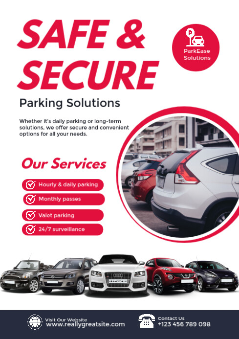 Copy of White Modern & Minimal Parking Services Poster Template A3 ...