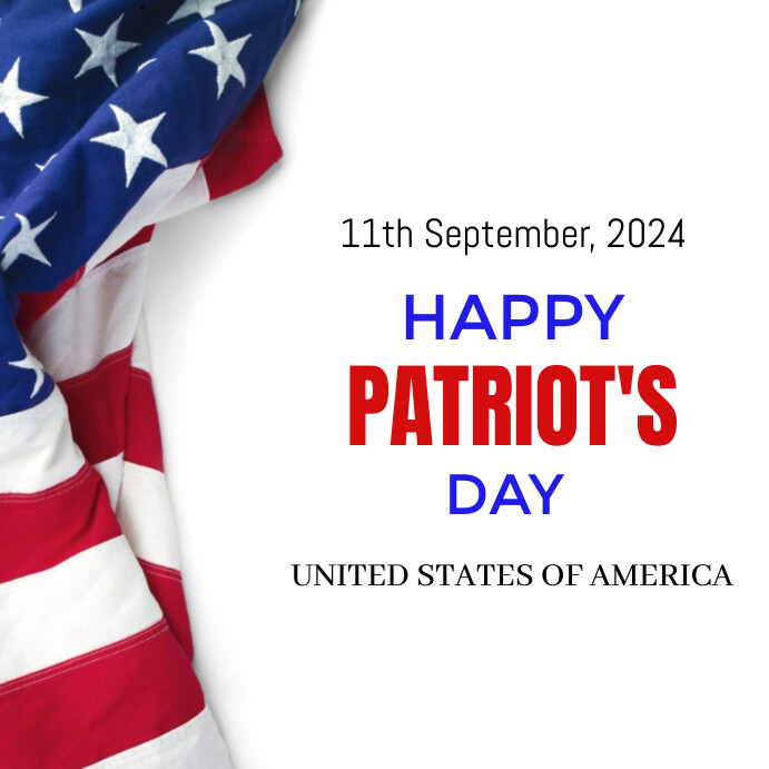 Copy of White Modern & Minimal Patriots Day Usa Inst | PosterMyWall