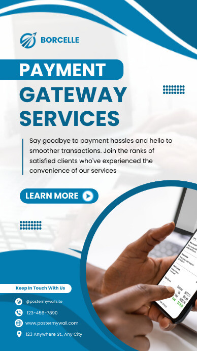 Copy of White Modern & Minimal Payment Gateway Servic | PosterMyWall