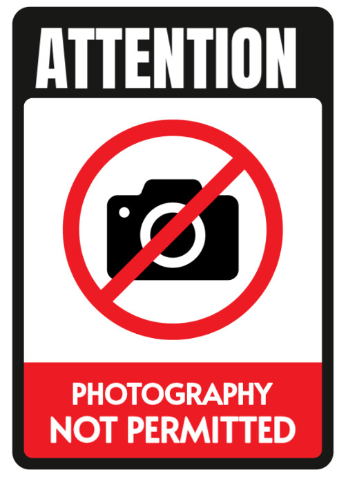 Copy of White Modern & Minimal Photography Not Allowed A5 | PosterMyWall